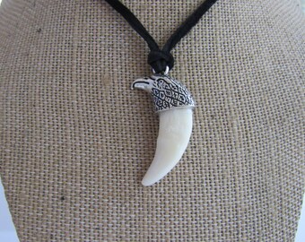 Coyote Tooth Pendant Necklace Animal Bone Spirit Animal Chain Jewelry ...