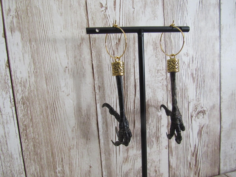 Real Crow Feet/talon Claw Earrings Bird Feet Animal Bone Jewelry - Etsy
