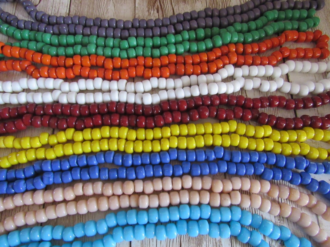 Opague Glass Crow Pony Beads 9mm X 6mm 100 Pcs Jewelry/craft Projects ...