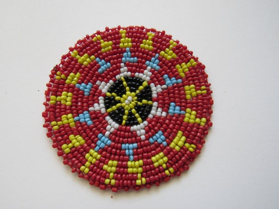 Beaded Rosette Medallion Tribal Regalia Beadwork Craft Sewing Etsy