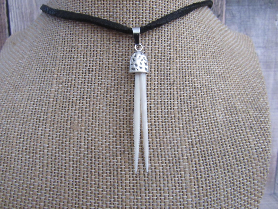 Stingray Barb Necklace Fish Bone Jewelry Animal Bone Jewelry Silver ...