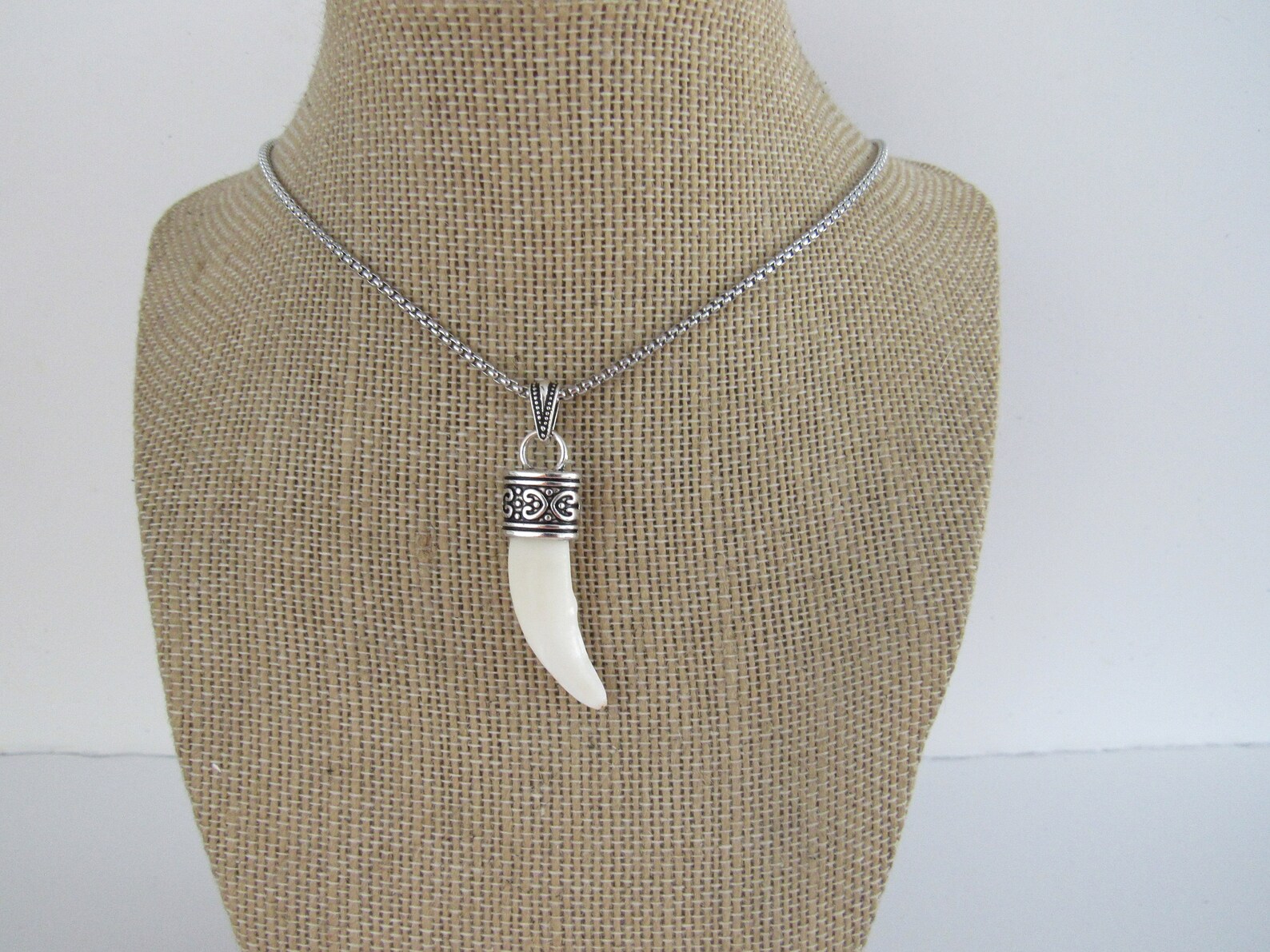 Coyote Tooth Pendant Necklace Animal Bone Spirit Animal Chain Jewelry ...