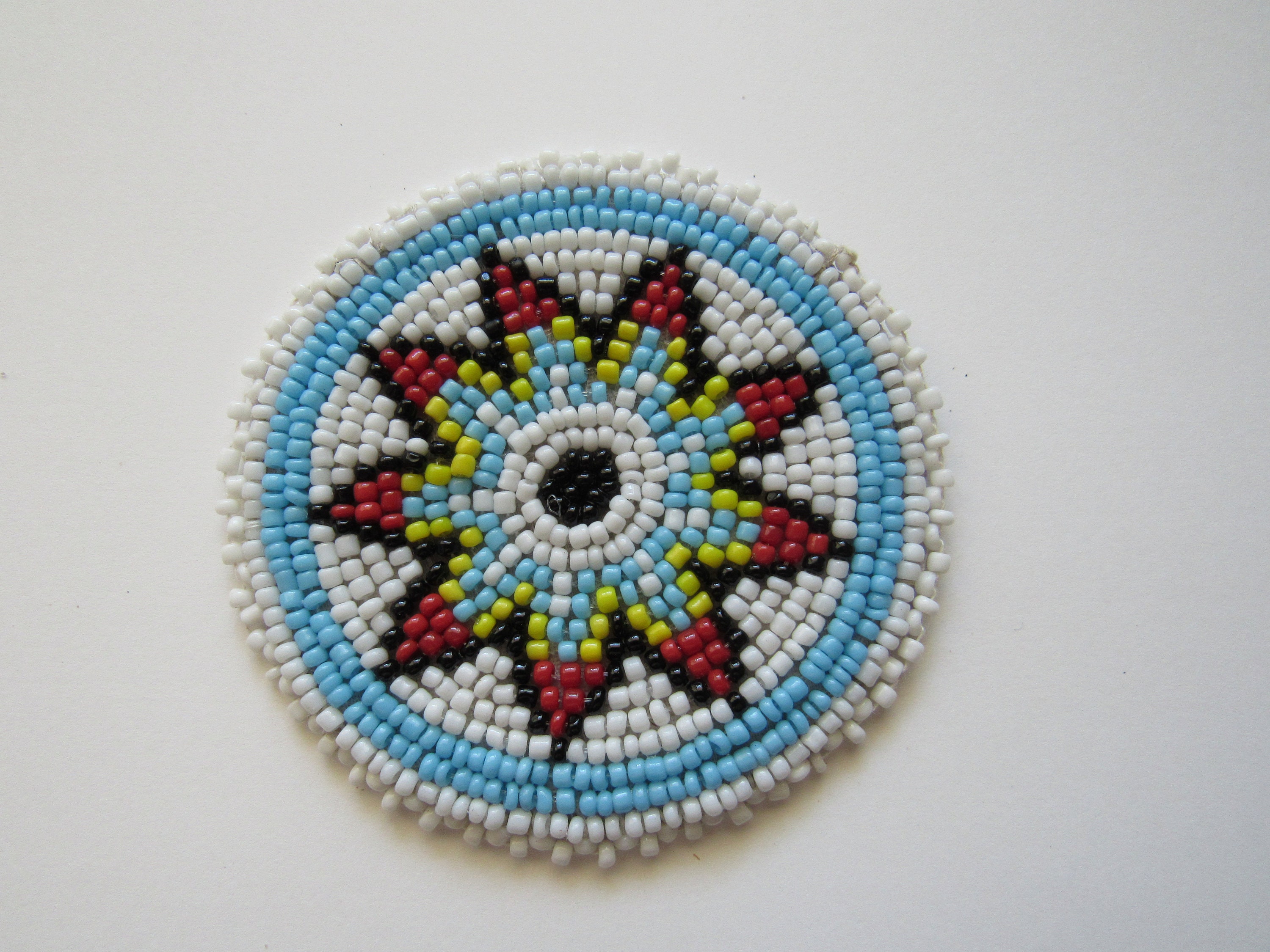 Beaded Rosette Medallion Tribal Regalia Beadwork Craft Sewing Etsy