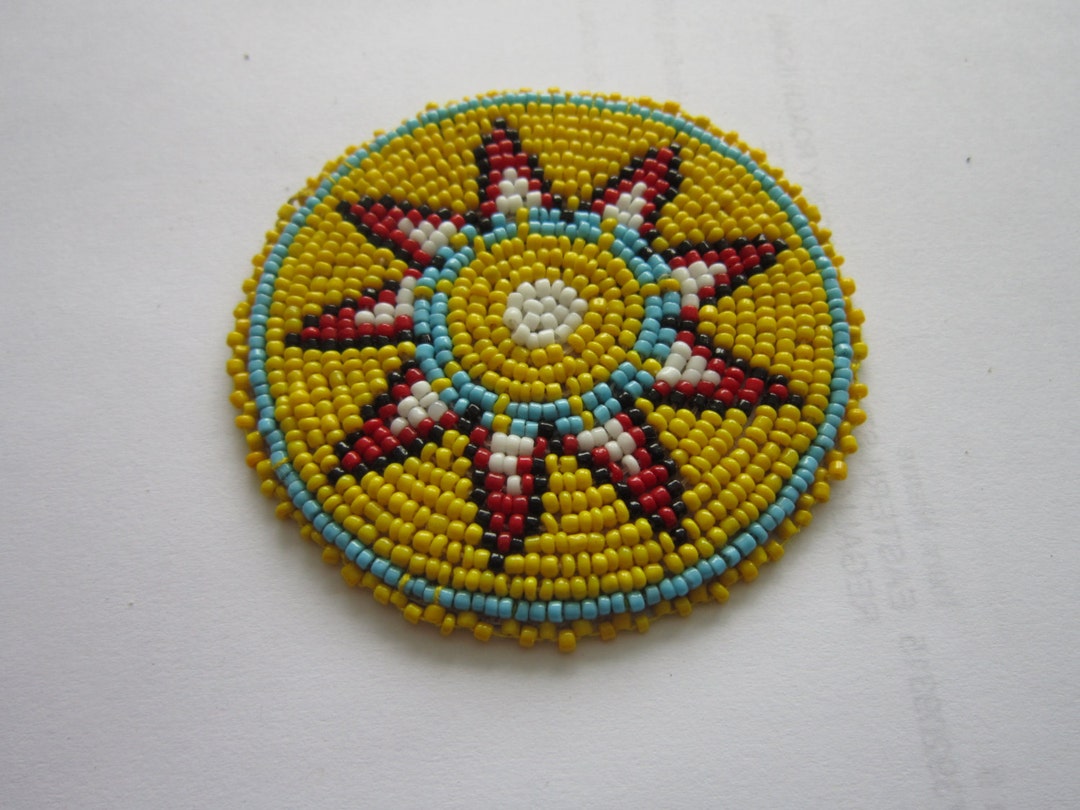 Beaded Rosette Medallion Tribal Regalia Beadwork Craft 4A - Etsy