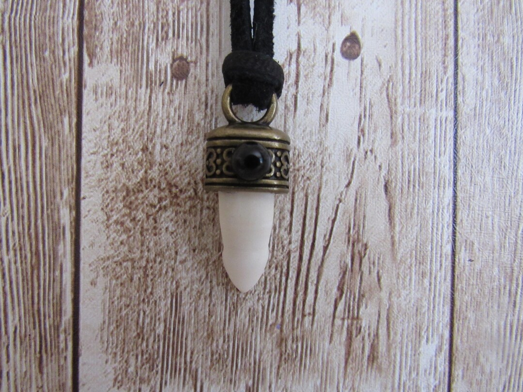 Alligator Tooth Gator Pendant Animal Bone Leather Necklace Jewelry ...