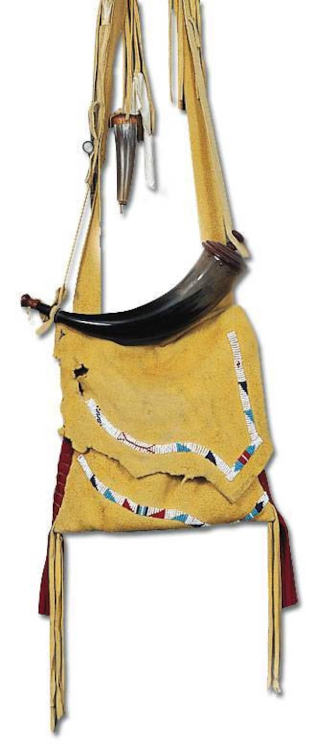 Indian Trapper Style Possibles Shooters Leather Bag Kit Reenactors ...