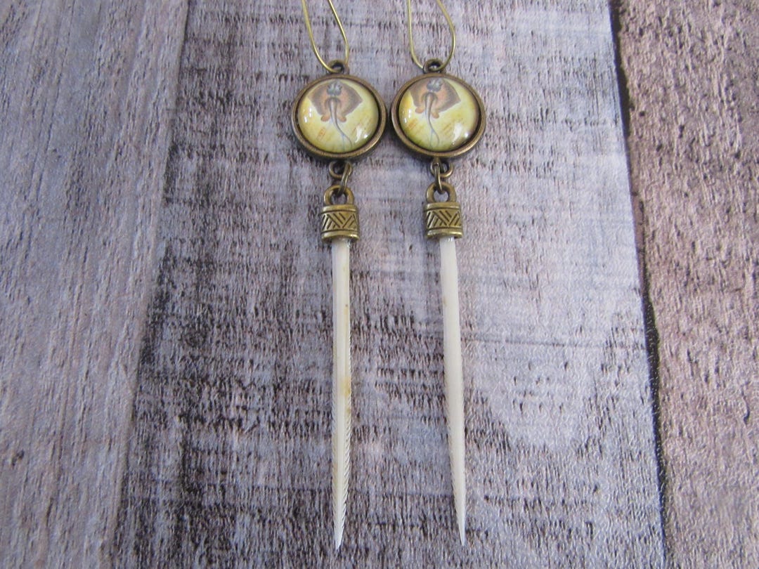 Stingray Barb Earrings Dangle Fish Bone Jewelry Animal Bone Jewelry ...