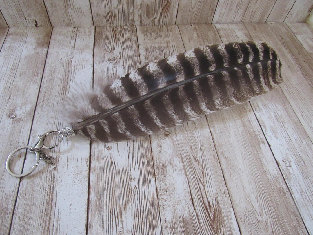Wild Turkey Feather Keychain Bird Feather Animal Bone Jewelry - Etsy