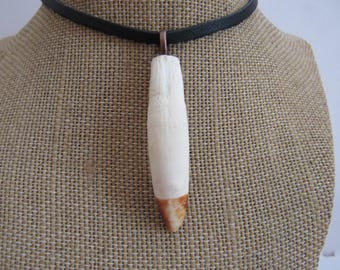 Alligator Tooth Gator Pendant Animal Bone Leather Necklace Jewelry Statement N4857 - Etsy