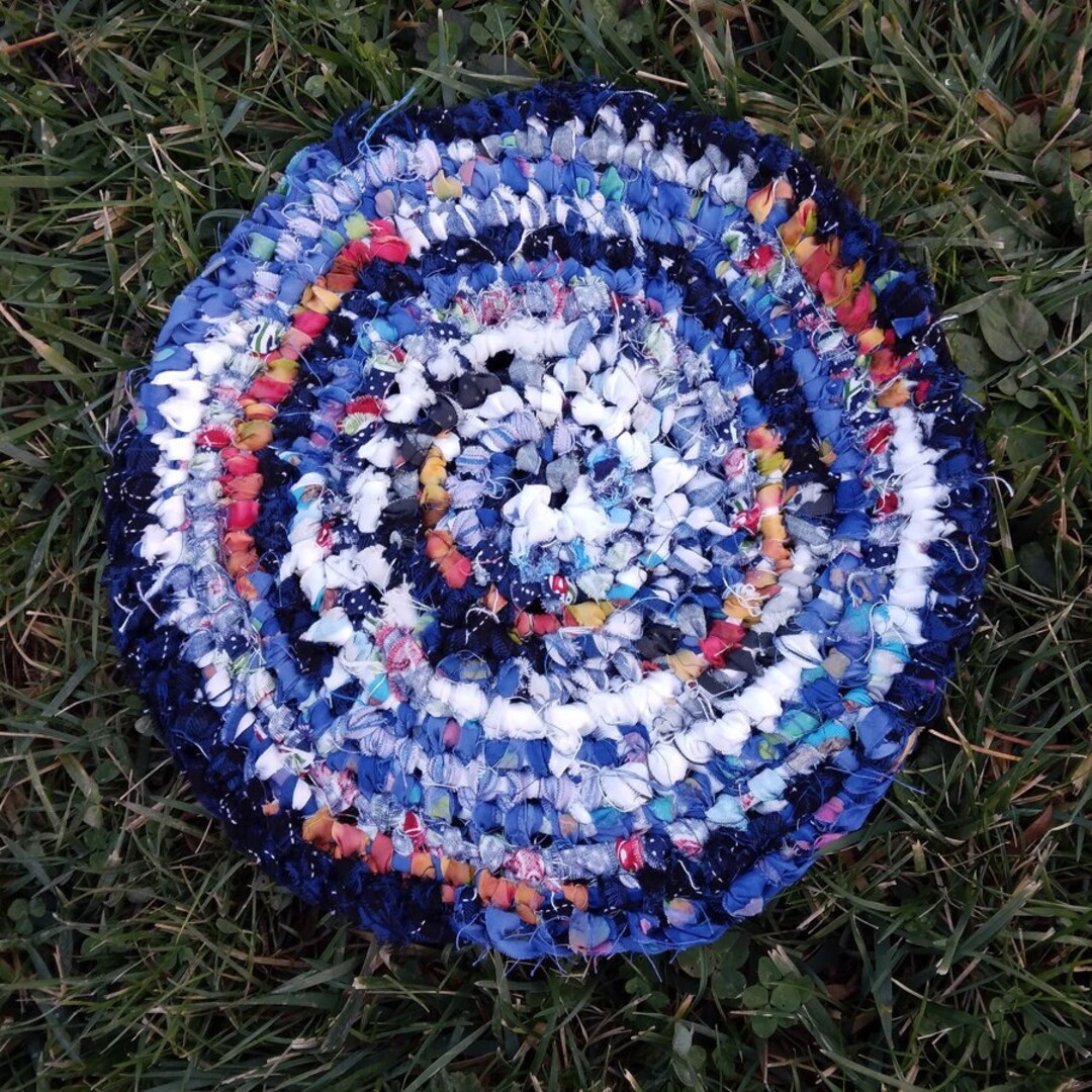9" Primitive Style Amish Knot Rag Rug Decorative Table Mat or ...