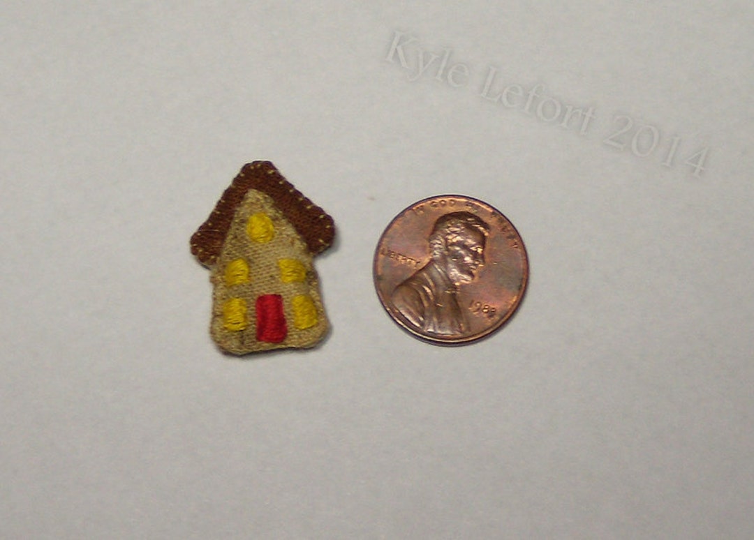 Adorable Tiny House - Dollhouse Miniature Throw Pillow - One Inch and ...
