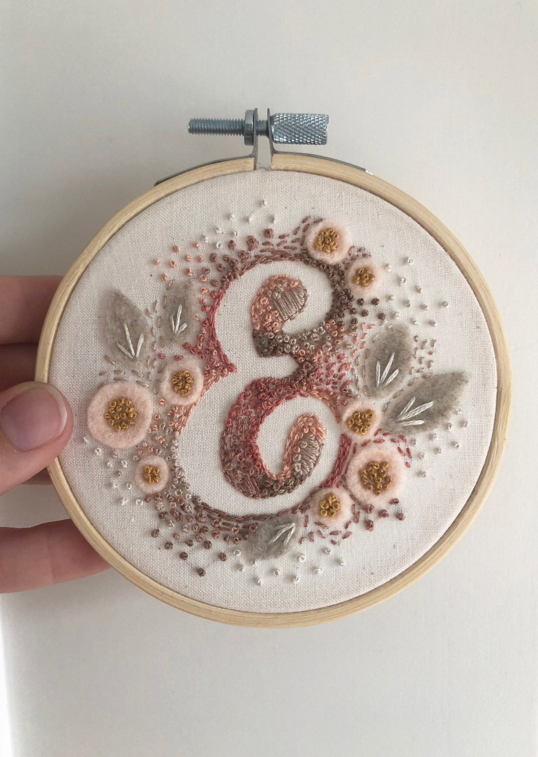 MADE to ORDER Script Letter Initial Embroidery in Hoop Décor ...