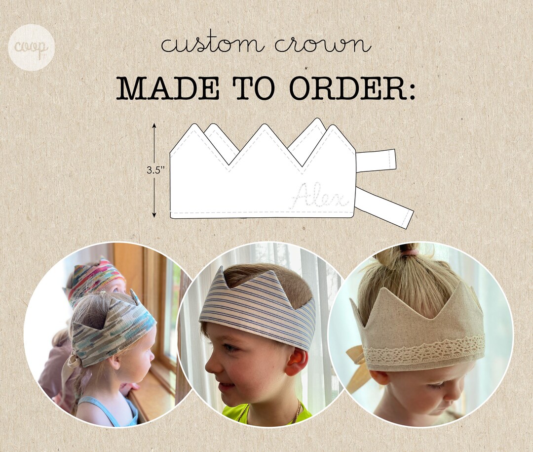 Custom Soft Fabric Crown, REVERSIBLE, Birthday Crown, Dress-up, You ...