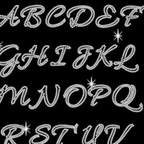 Fancy Script Rhinestone Iron on Hotfix Transfer DIY Bling. - Etsy