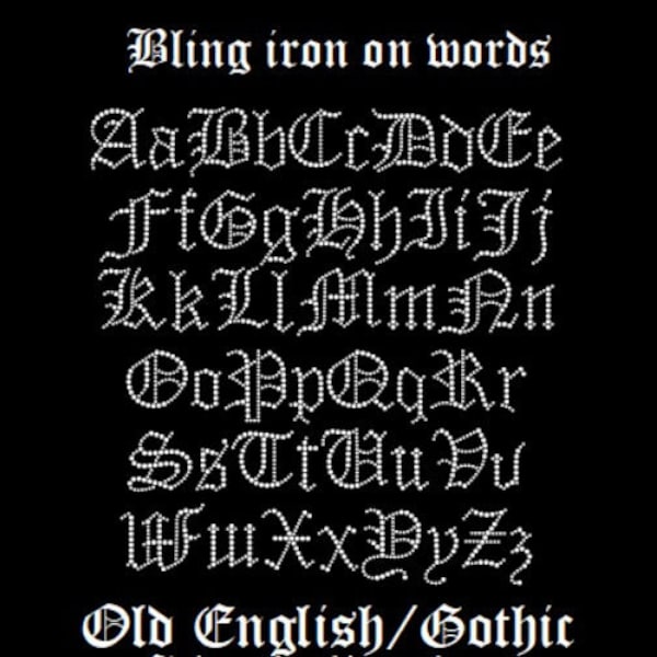 Applique Font Old English - Etsy