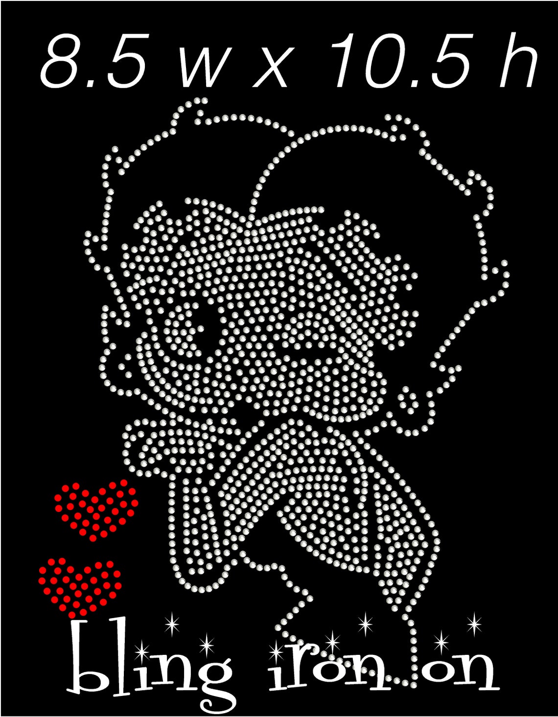 Betty Boop Bling Iron On, DIY Rhinestone Iron On, Betty Boop Decal ...
