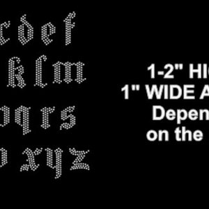 Old English Bling Font, Personalized Rhinestone Letters, Rhinestone ...