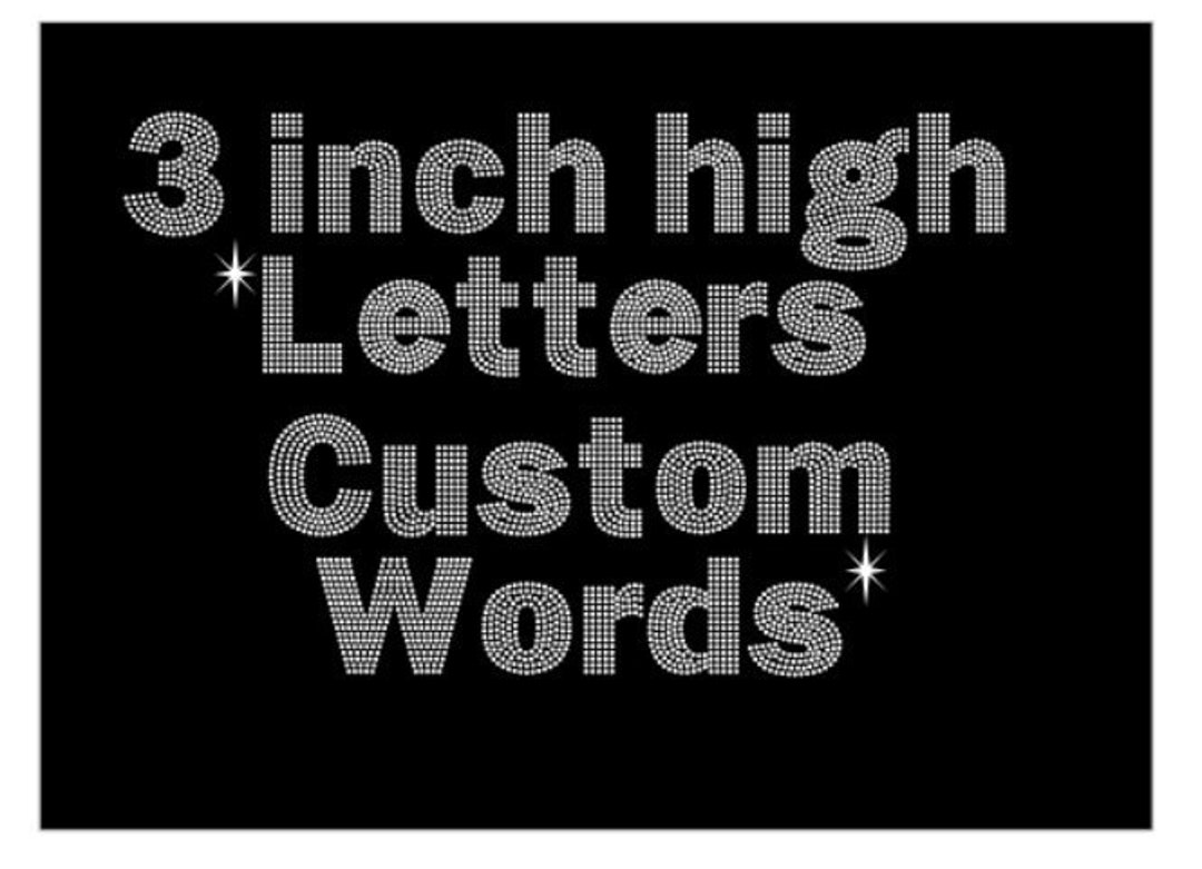 3 Inch Rhinestone Letters, 5 Row Rhinestone Letters. Personalized ...