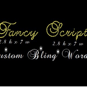 Elegant Brock Script Rhinestone Iron on Hotfix Transfer, Personalized ...