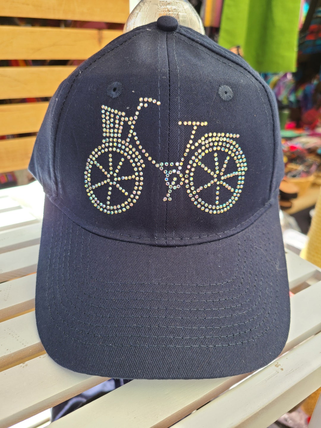 Bicycle Bling on Hat, Bike Baseball Caps, Bling Baseball Hats, Custom ...