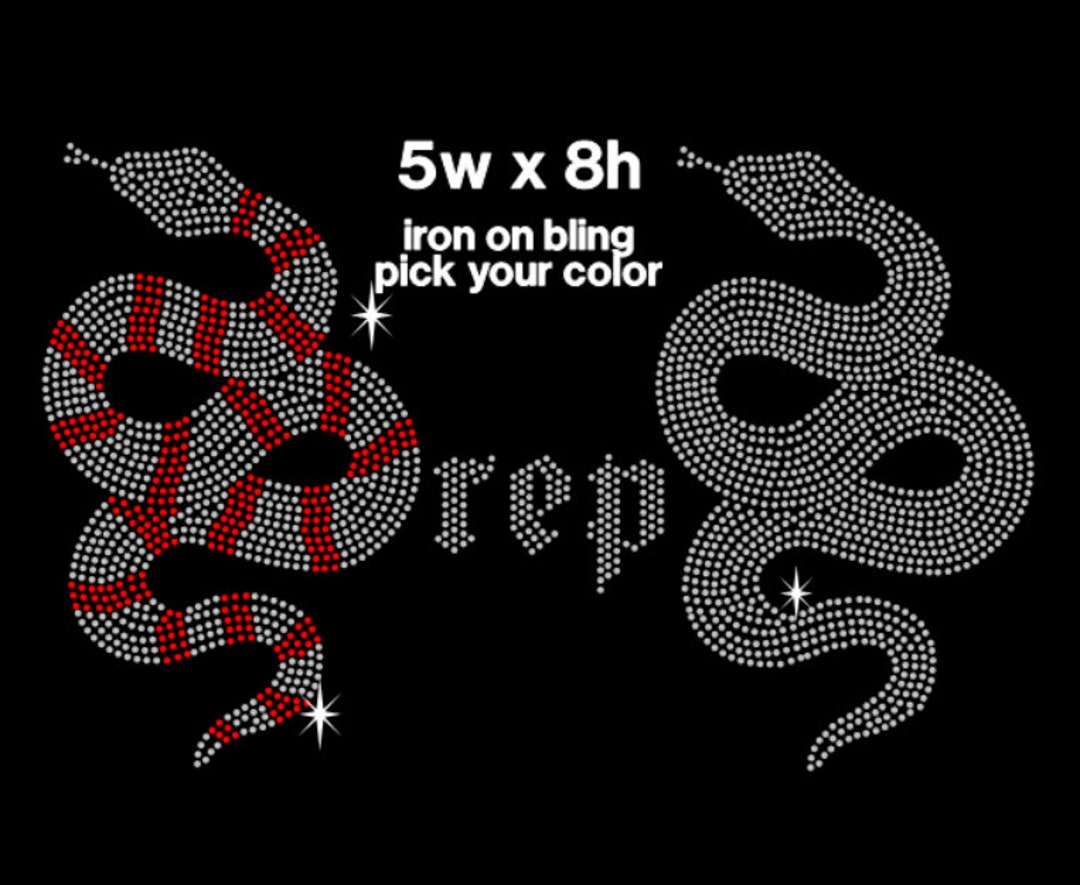 Snake-custom Iron On, Rhinestone Iron on Template, Snake Rhinestone ...