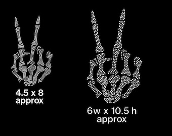 Rhinestone Skeleton Hands DIY Iron On Skull Hands Halloween | Etsy