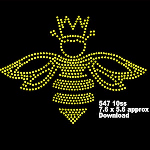 Bee With Crown Rhinestone Download, SVG Bling, Bee Bling Template, Bee ...