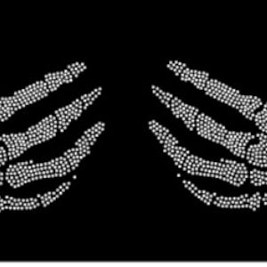 Rhinestone Skeleton Hands DIY Iron On, Skull Hands, Halloween Skeleton ...