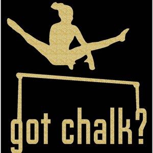 Gymnastic Glitter Iron on Applique, Got Chalk? - Etsy