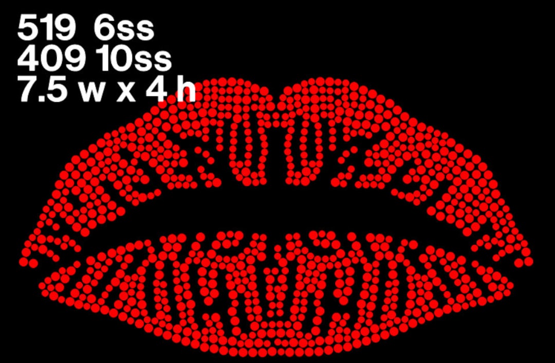 SVG Rhinestone Lips Large, Download Rhinestone Lips - Etsy
