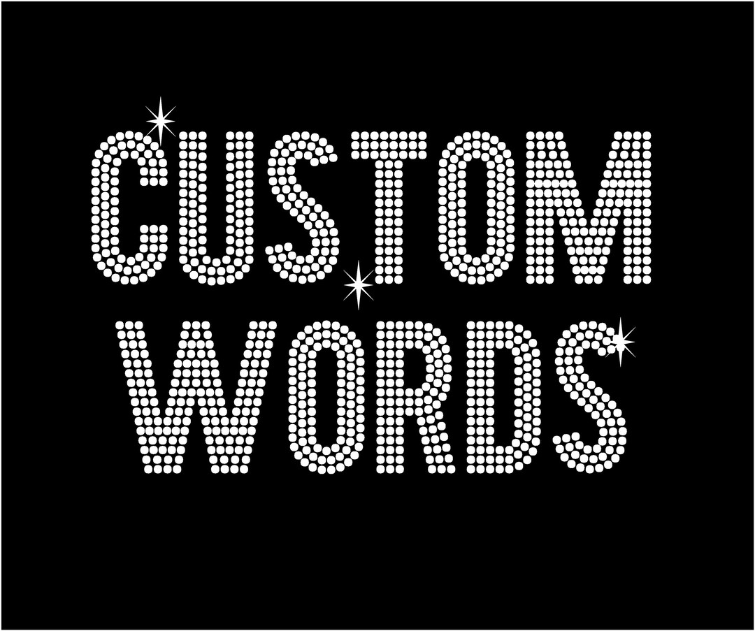 BLOCK Rhinestone Iron on Hotfix Transfer, Personalized Rhinestone ...