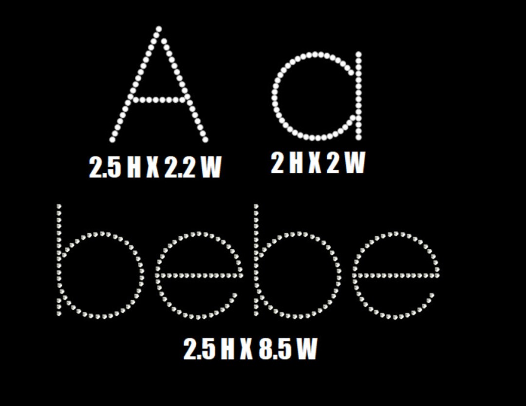 Single Line Rhinestone Iron on Bling Words, Bling Embellishment, 2.5 ...
