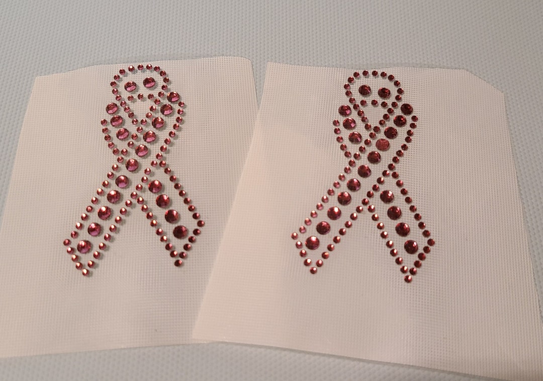 Rhinestone Cancer Ribbon, Rhinestone Iron On, Cancer Ribbon Bling DIY ...