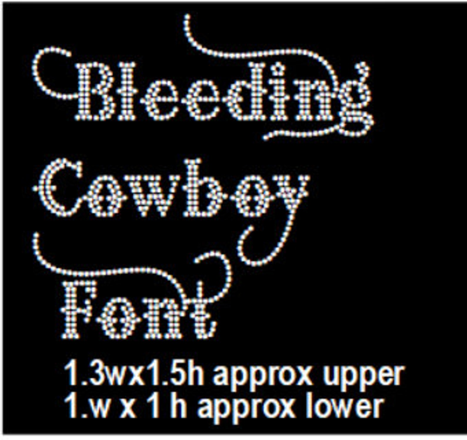 Bleeding Cowboy Custom words rhinestone iron on hotfix | Etsy