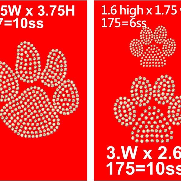 Rhinestone Paw Print - Etsy