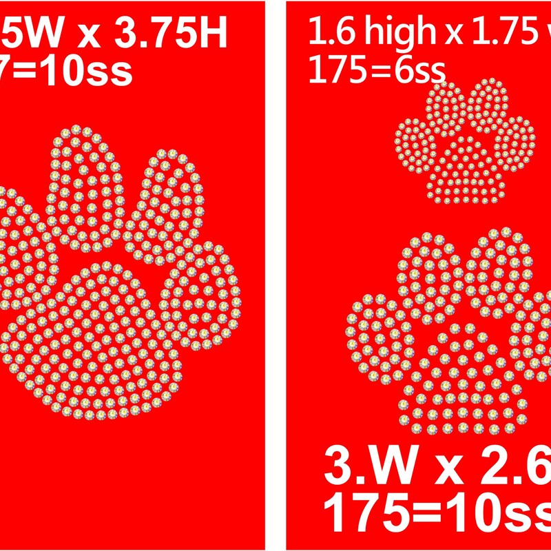 Rhinestone Paw Print - Etsy