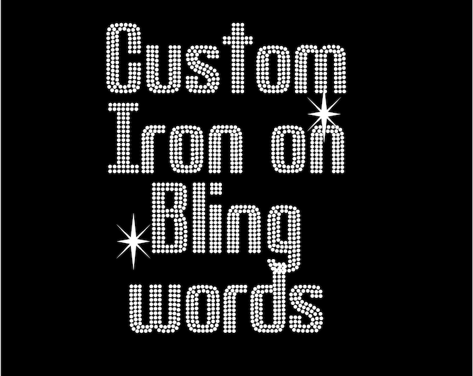 Collegiate Rhinestone Bling Font, Iron-on Rhinestone Letters ...