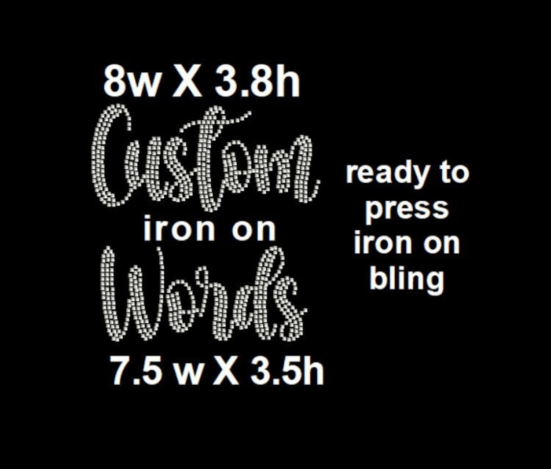 Large Fancy Thick Rhinestone Iron on Hotfix Transfer, Rhinestone Font ...