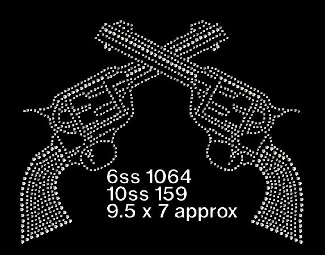Rhinestone Double Guns, Pistols. SVG Guns, Rhinestone Gun Svg Template ...