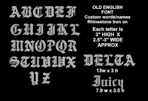 Large Old English Font Alphabet