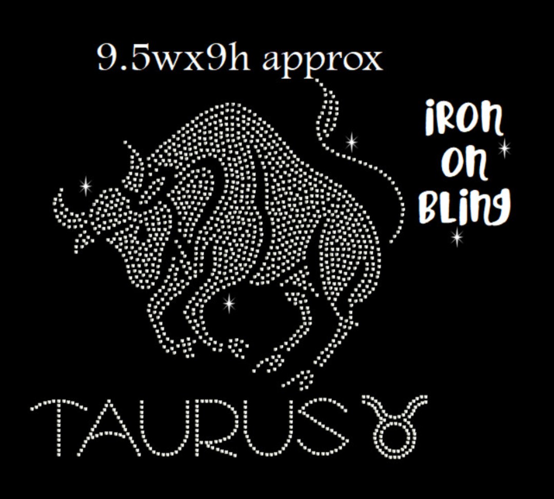 Taurus Birthday Bling Tee or DIY Iron on Bling Transfer, Taurus Iron on ...
