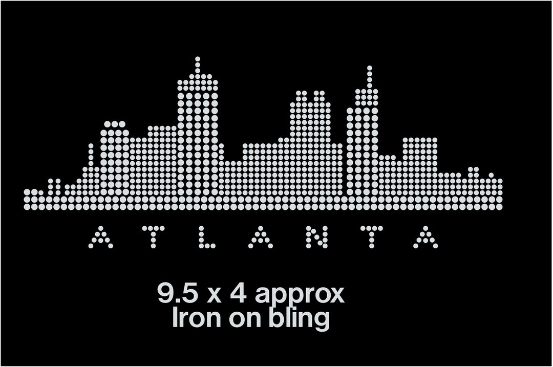 Atlanta Skyline Iron on Decal, Rhinestone Iron On. Atlanta Iron on ...