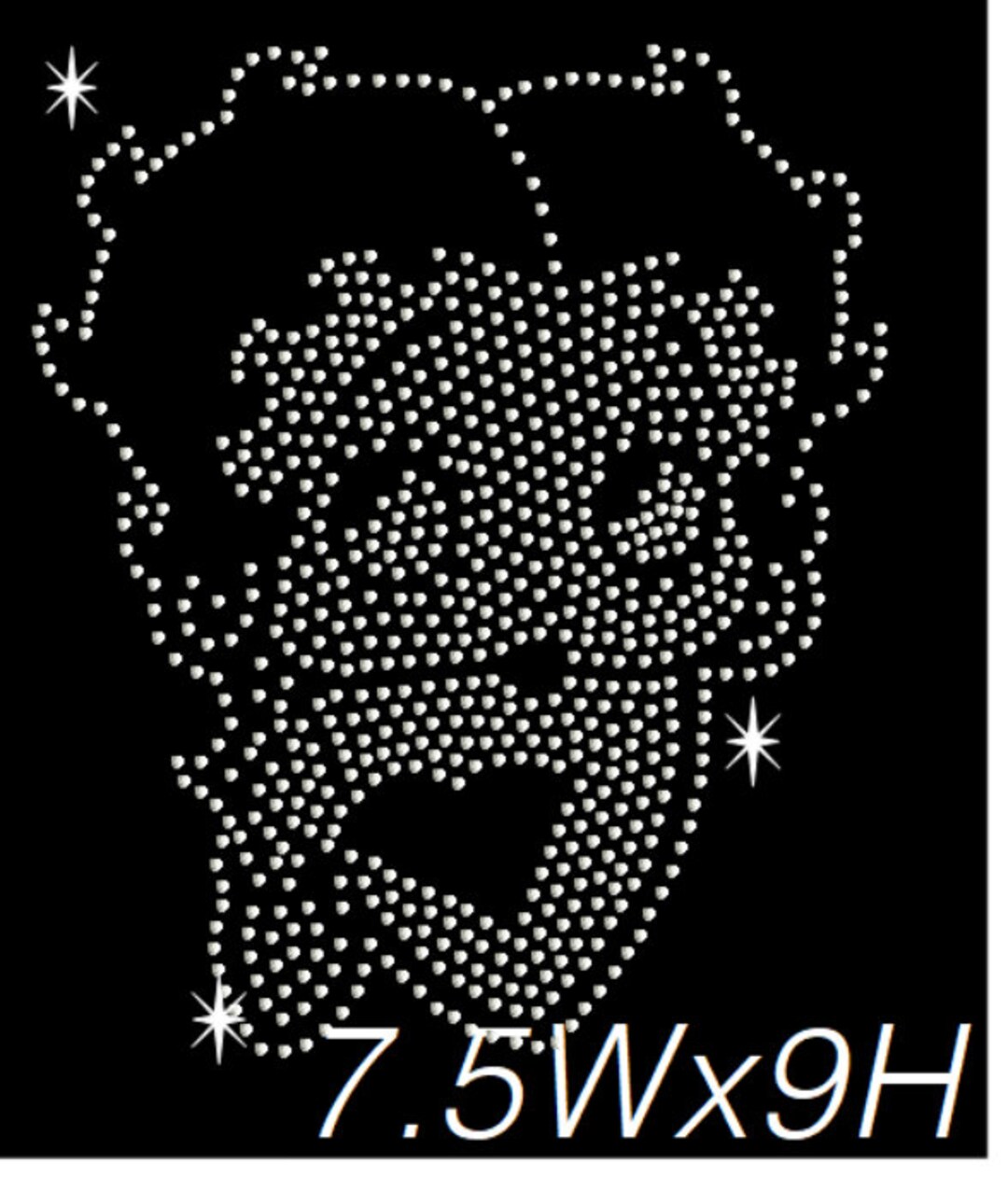 Betty Boop Bling Iron On, DIY Rhinestone Iron On, Betty Boop Decal ...