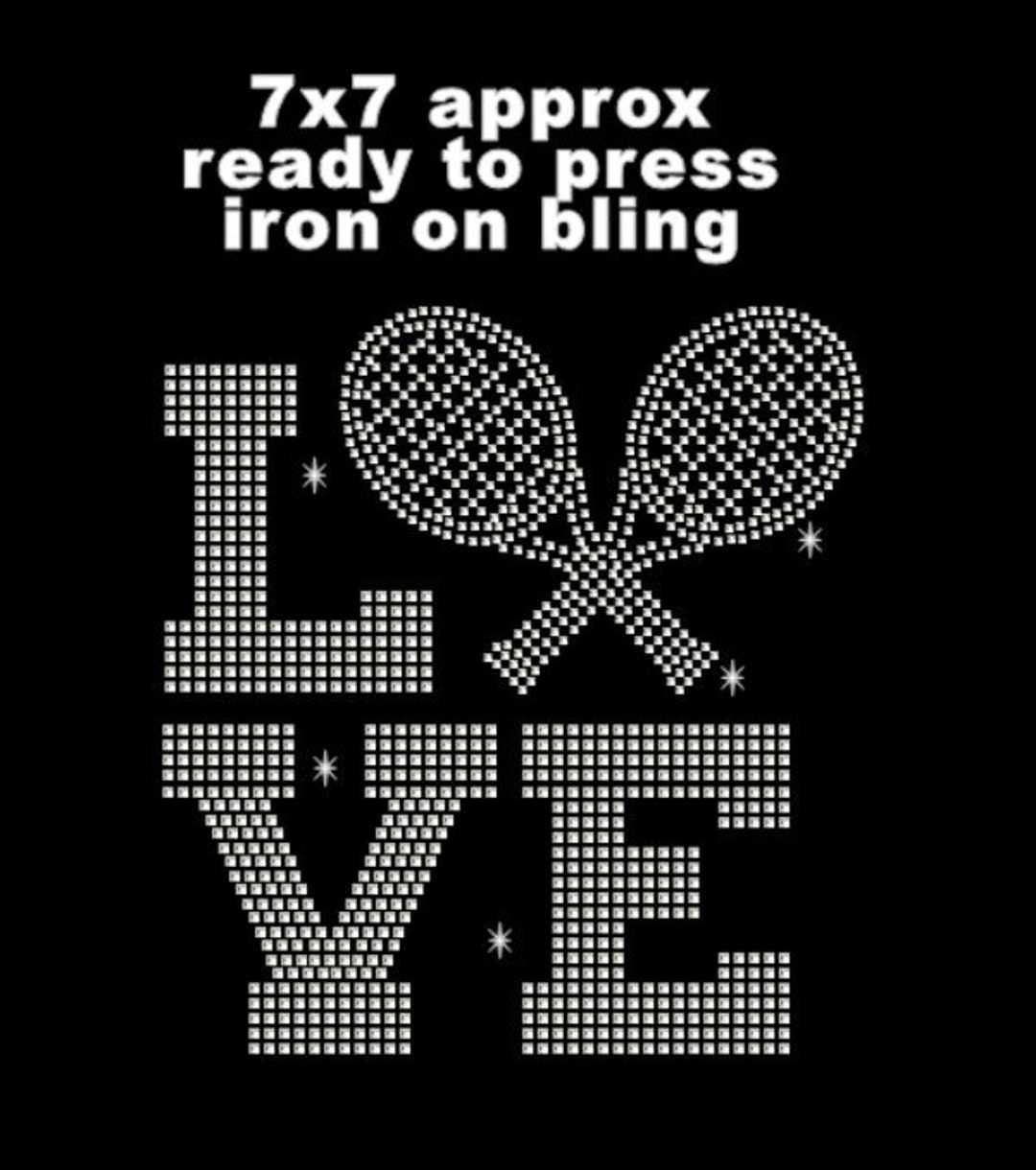 Love Tennis Rhinestone Iron On. DIY Love Rhinestone Iron On, Tennis ...
