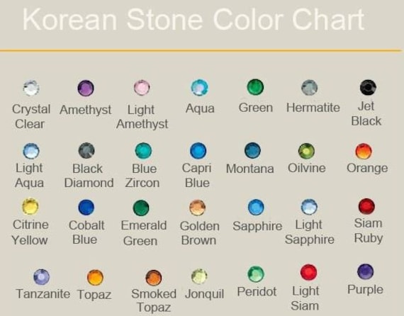 Hot Fix Rhinestone Color Chart