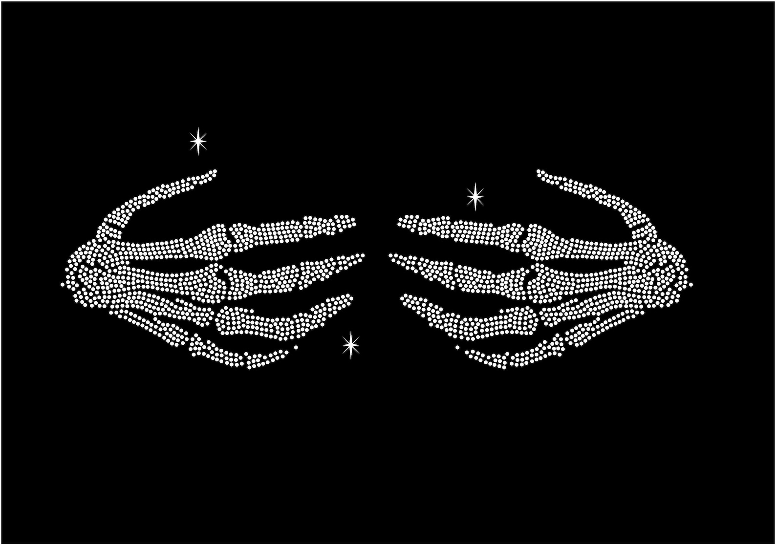 Rhinestone Skeleton Hands DIY Iron On, Skull Hands, Halloween Skeleton ...