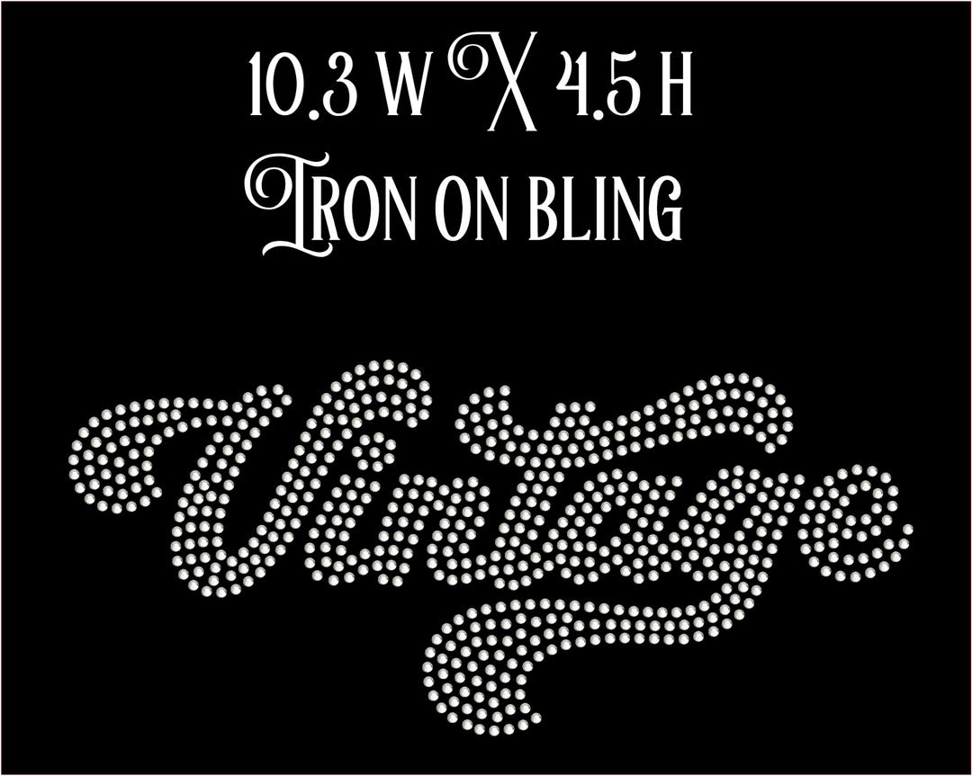 Vintage Iron on Word, Birthday Bling, Birthday Bling Iron On, Vintage ...