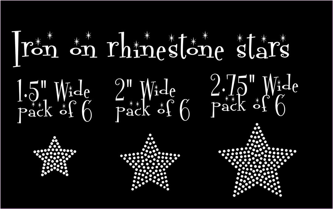 Bling Stars, Small Rhinestone Stars, Bling Rhinestone Iron on Hotfix ...