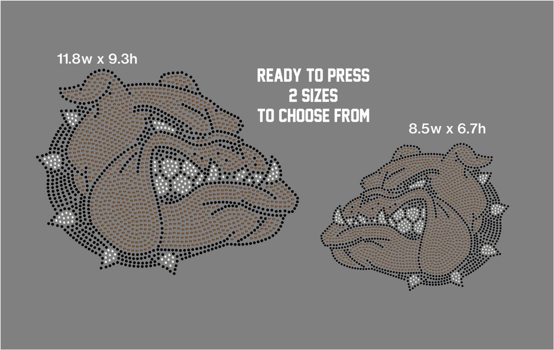 Bull Dog Bling Iron on Transfers, Bulldog Rhinestone Template, Decal ...