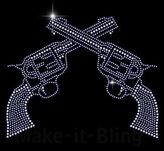 Crossed Pistols Bling
